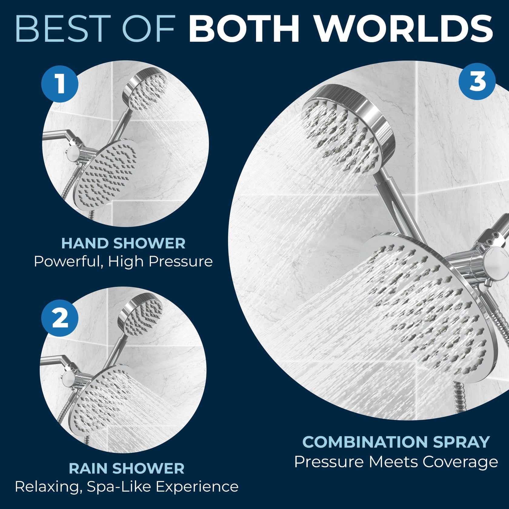 1-Spray Dual Shower Head Set – HammerHead®