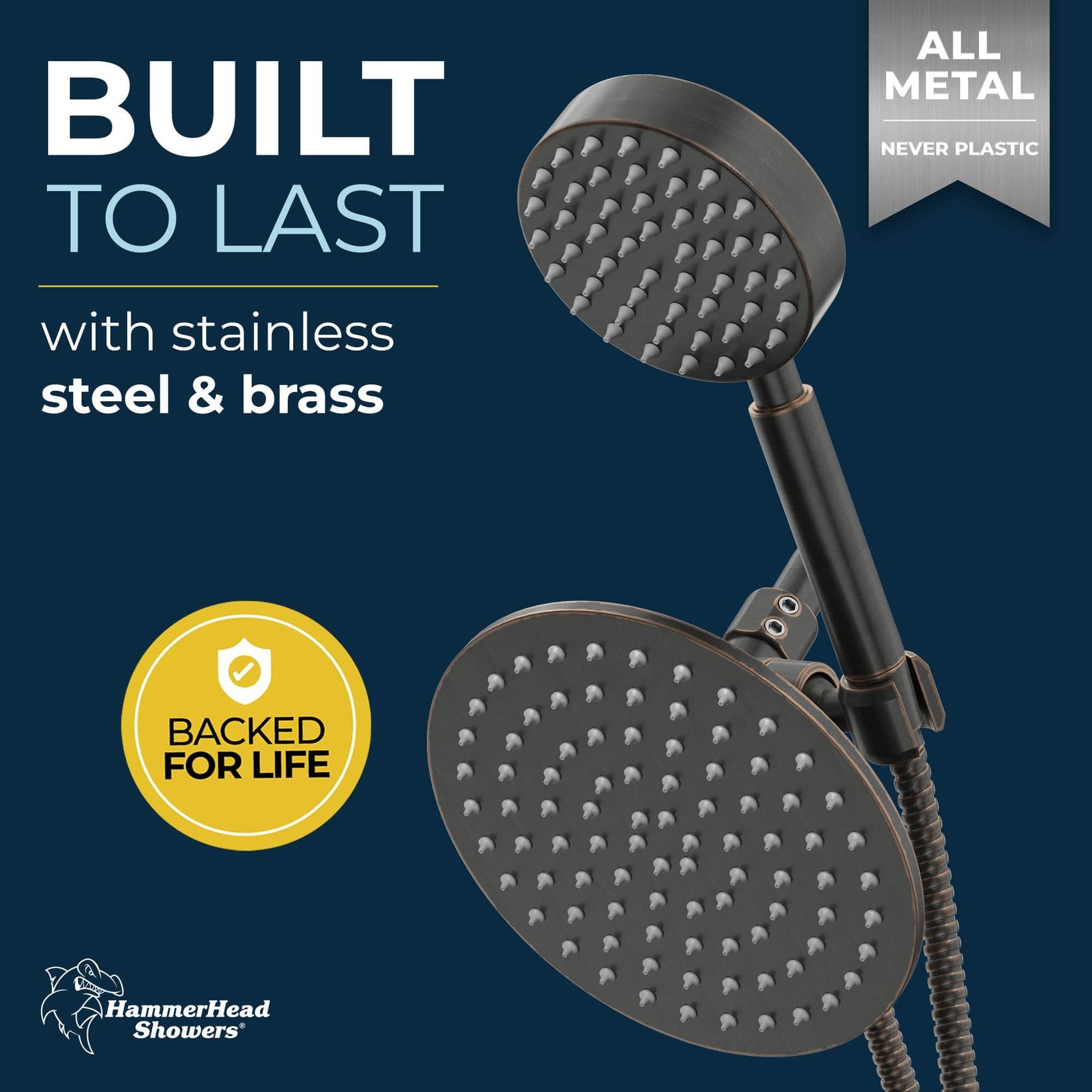 1-Spray Dual Shower Head Set – HammerHead®