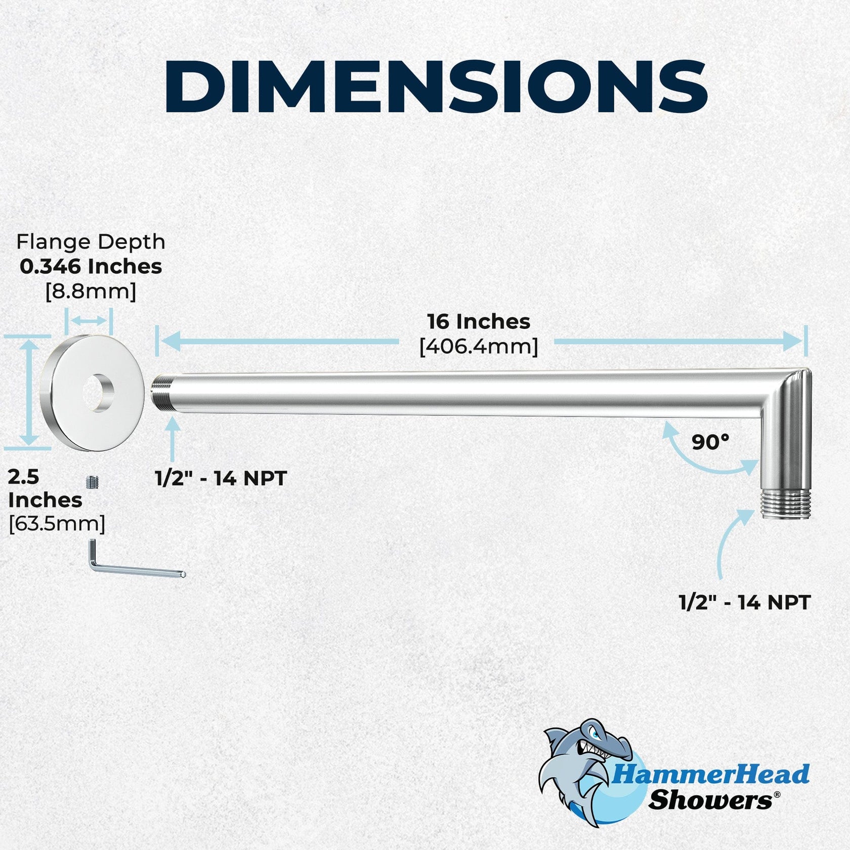 12 Inch Rain Shower Head And Overhead Shower Arm – HammerHead®