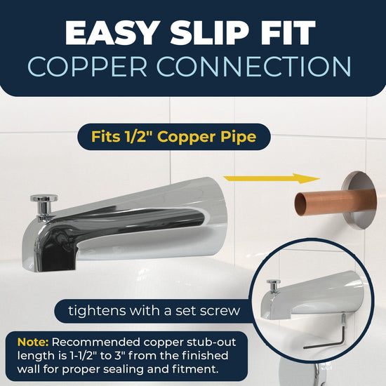 Tub Spout – Slip-Fit with Pull-Up Diverter – HammerHead®