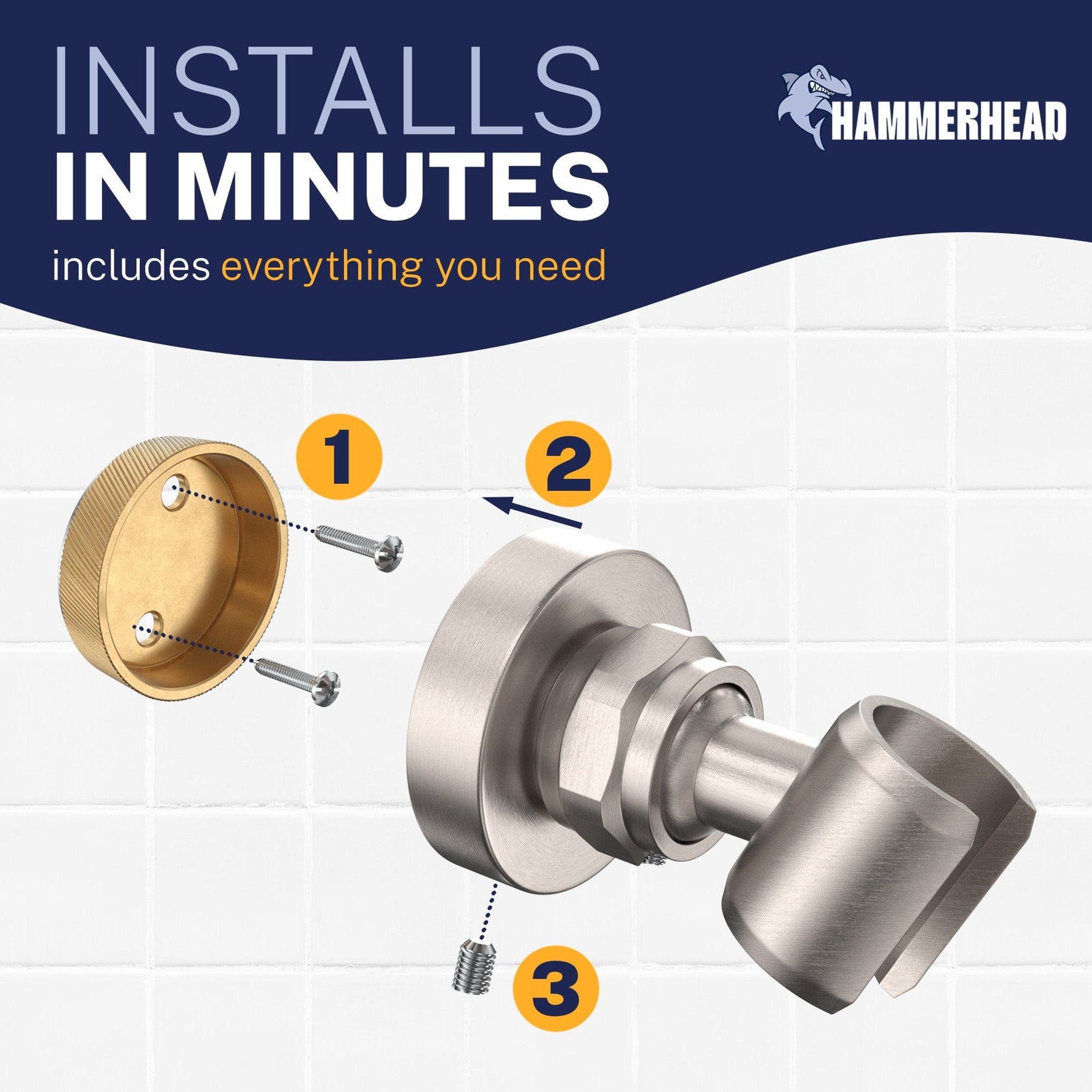 Universal Handheld Shower Head Holder Wall Mount – HammerHead®