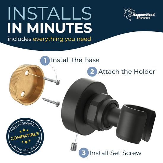 All Metal Handheld Shower Head Holder Wall Mount, Universal Fit – The ...
