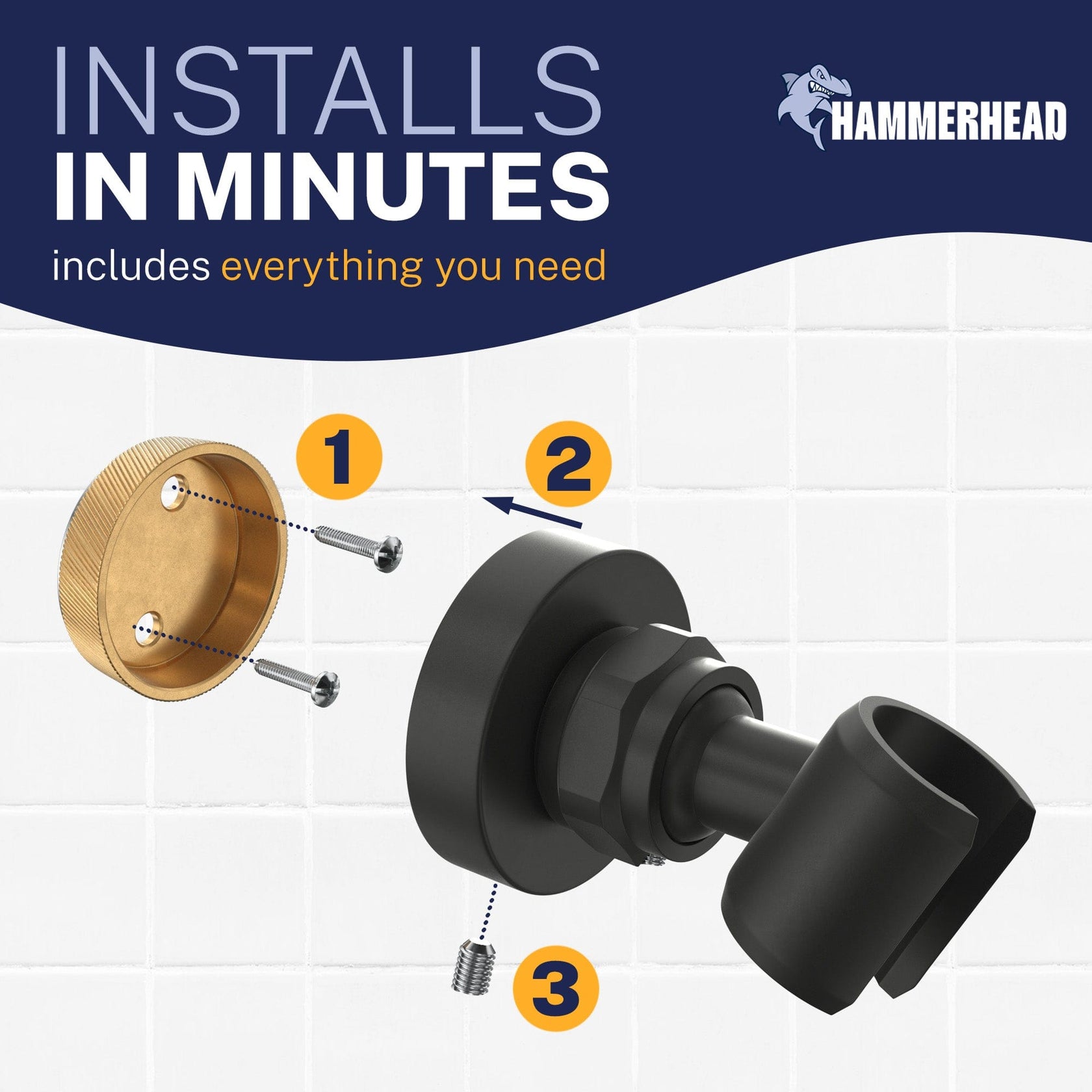 Universal Handheld Shower Head Holder Wall Mount – HammerHead®