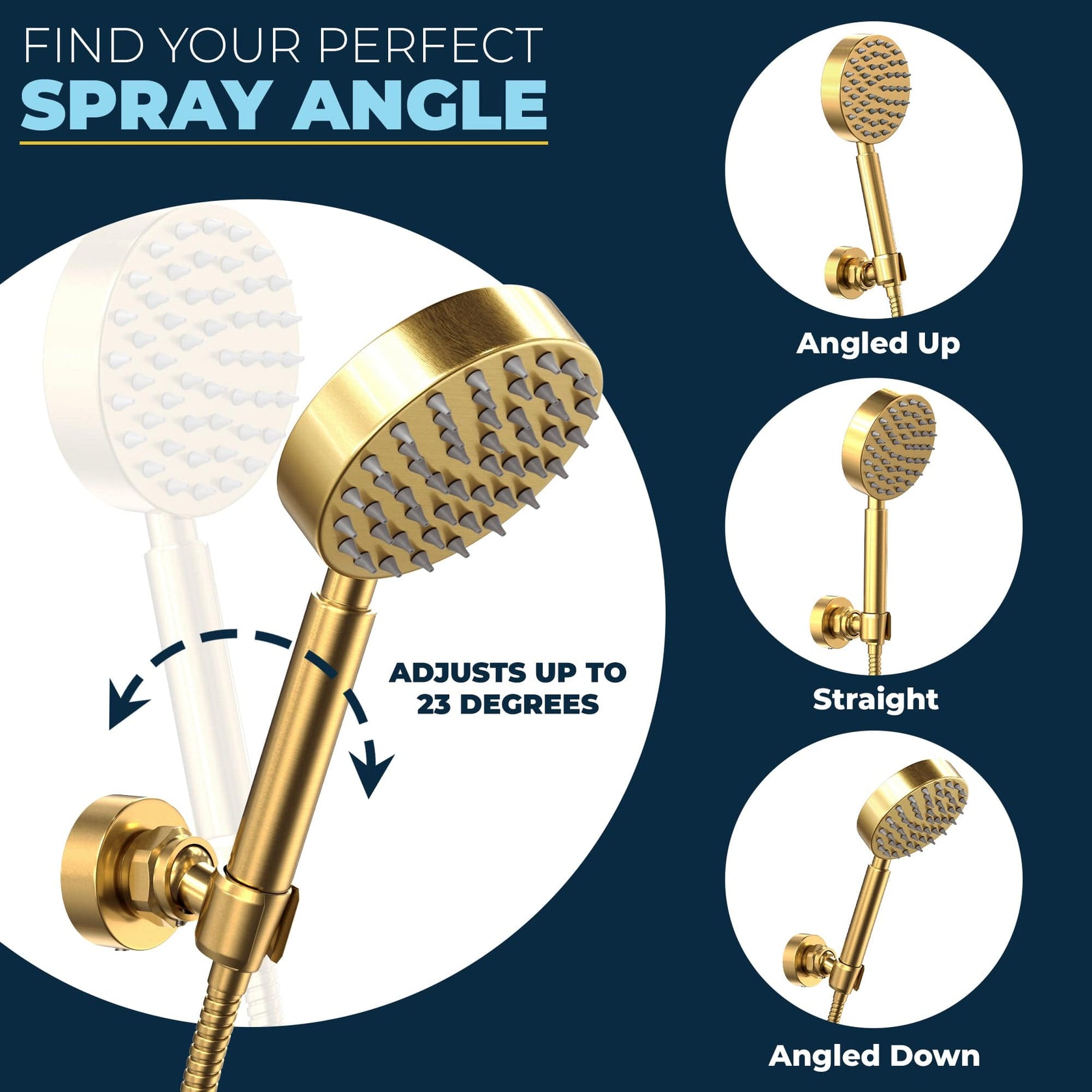 All Metal Handheld Shower Head Holder Wall Mount, Universal Fit – The ...