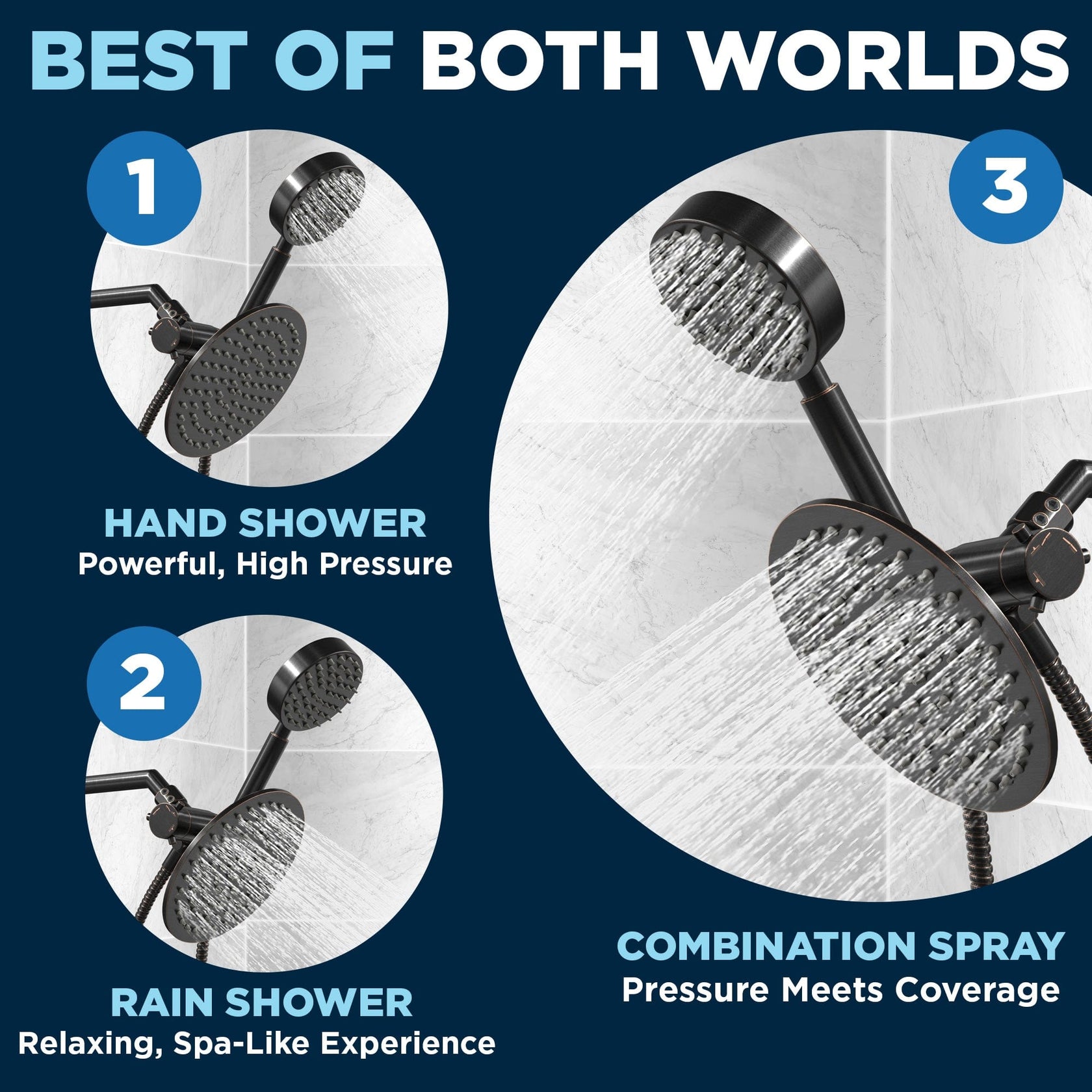 1-Spray Dual Shower Head Set – HammerHead®