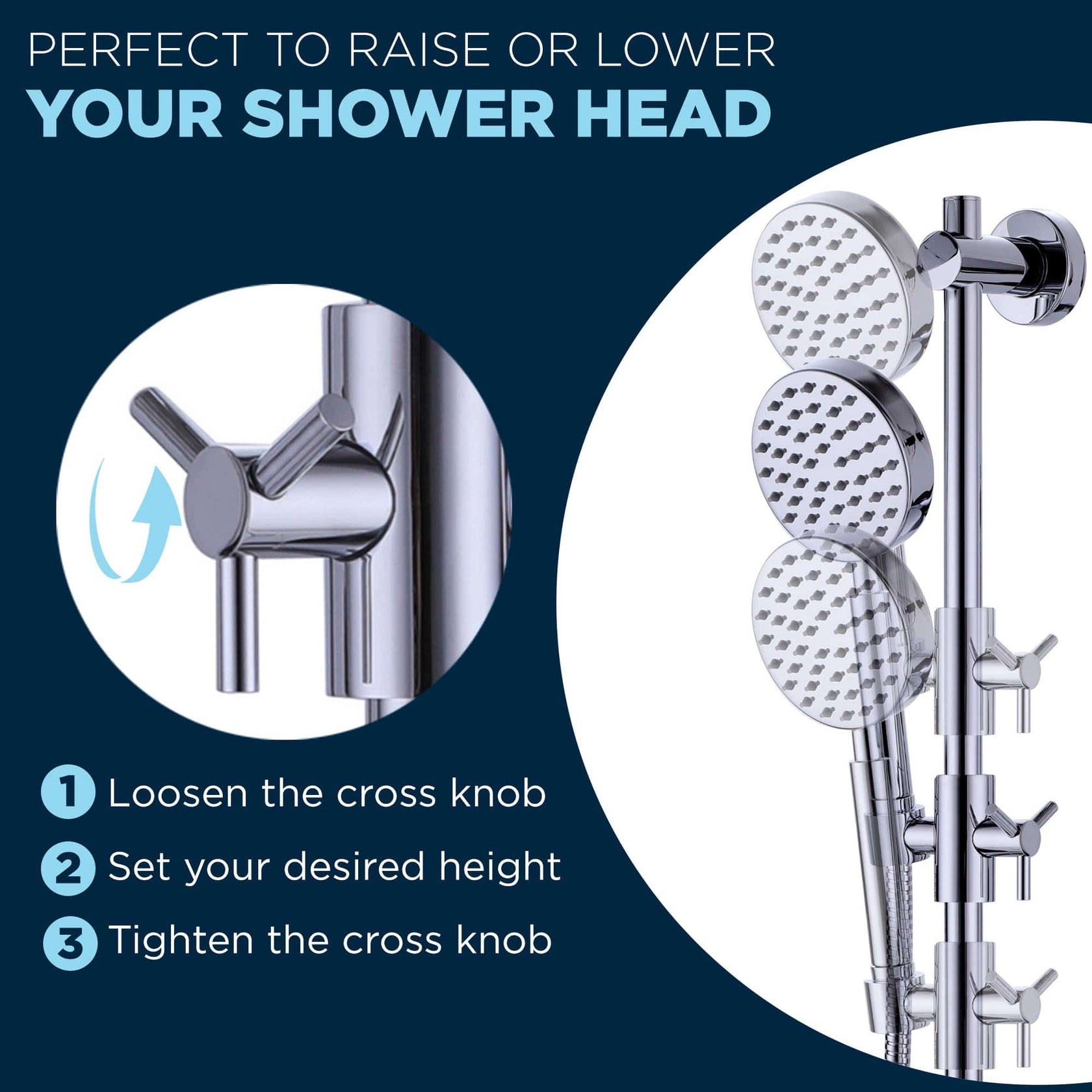 ALL Metal Shower Slide Bar with Hand Held Shower Head Holder – The ...